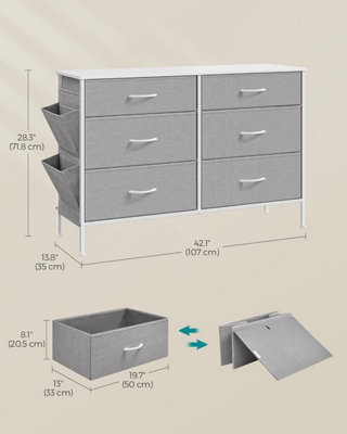 STORAGE ORGANISER UNIT, 6 FABRIC DRAWERS, DIVIDERS, CHEST OF DRAWERS ...