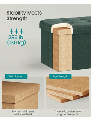 Storage Ottoman, Foldable Small Ottoman Foot Rest, 31 x 41 cm Foot ...