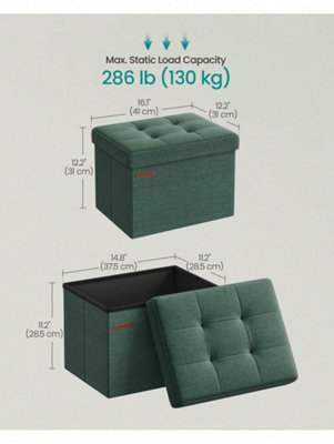 Storage Ottoman, Foldable Small Ottoman Foot Rest, 31 x 41 cm Foot ...