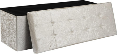 Storage Ottoman Padded Foldable Bench Chest with Lid Holds up to 100 kg ...