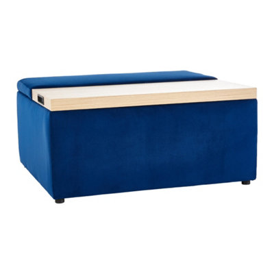 Storage Ottoman Stool Velvet Upholstered Hinged Lid Storage Ottoman ...