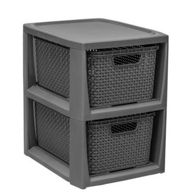 Storage Unit With Baskets Drawer Organizer Tower Cabinet Anthracite 2 ...