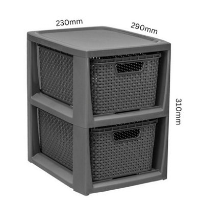 Storage Unit With Baskets Drawer Organizer Tower Cabinet Anthracite 2 ...