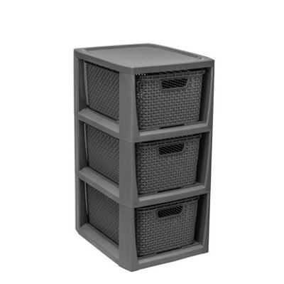 Storage Unit With Baskets Drawer Organizer Tower Cabinet Anthracite 3 ...