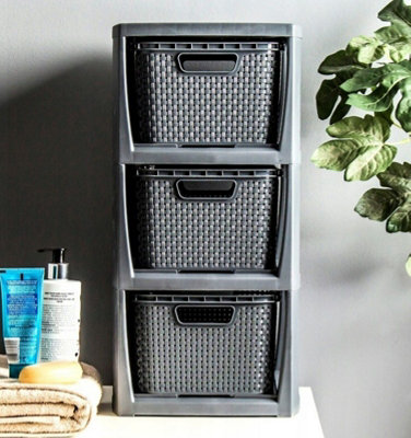 Storage Unit With Baskets Drawer Organizer Tower Cabinet Anthracite 3 ...