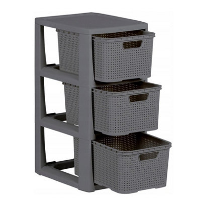 Storage Unit With Baskets Drawer Organizer Tower Cabinet Anthracite 3 ...
