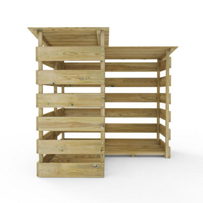 Storehaus Wooden Log Store (Corner - 140cm Wide, 123cm Tall)
