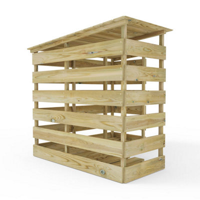 Storehaus Wooden Log Store (Corner - 140cm Wide, 123cm Tall)
