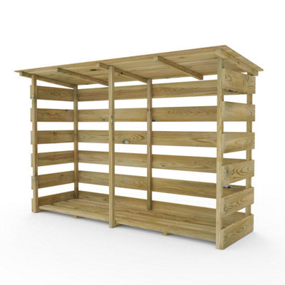 Storehaus Wooden Log Store (Double - 190cm Wide, 123cm Tall)