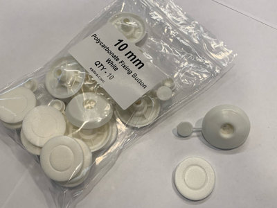 Storm 10mm Fixing Buttons 10PK White
