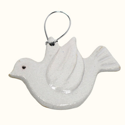 Storm Flowers Garden White Dove Hanging Ceramic Decoration