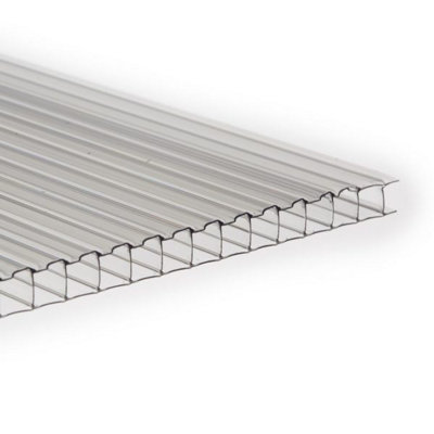 Storm Force 10mm Clear Twinwall Polycarbonate Roof Sheet 4000x1250 mm PK5