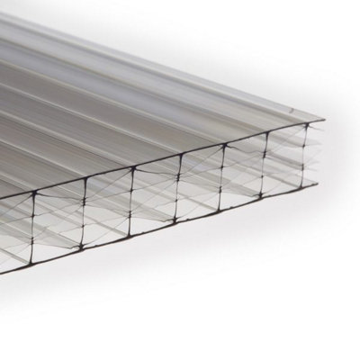 Storm Force 25mm Clear Multiwall Polycarbonate Roof Sheet 4000 x 700mm PK2