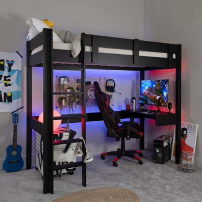 Bunk bed with gaming desk underneath store