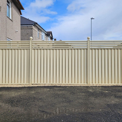 Storm Ready Maintenance Free ColourFence Extra Wide Metal Fence Panel ...