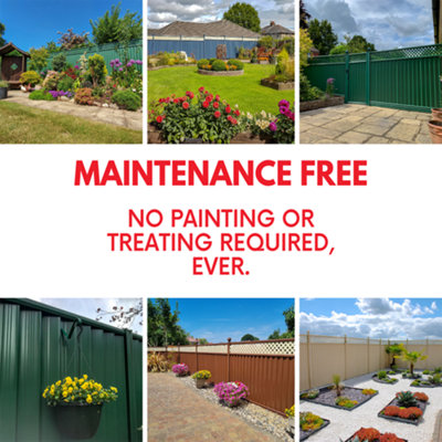 Storm Ready Maintenance Free ColourFence Extra Wide Metal Fence Panel ...