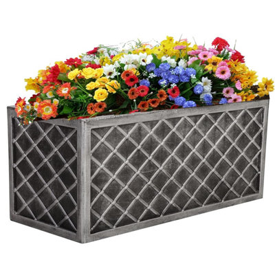 Storm Trading Group Grey Stylish Look 70 cm Lazio Pewter Trough Garden ...