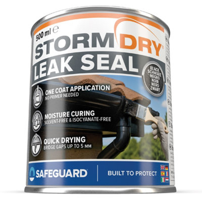 Stormdry Liquid Rubber Leak Seal 500ml Black Quick-Dry Waterproof Leak ...