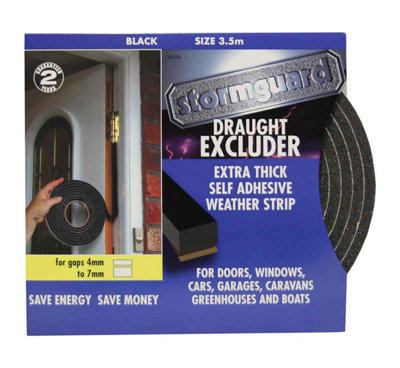 Stormguard Black Extra Thick Draught Excluder Foam 3.5M Roll
