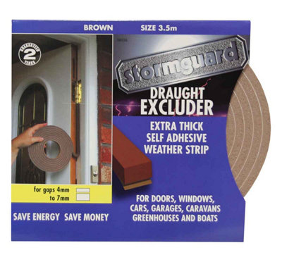 Stormguard Brown Extra Thick Draught Excluder Foam 3.5M Roll