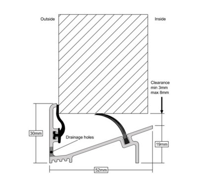 Stormguard Brydale Double Door Threshold 838mm in Gold