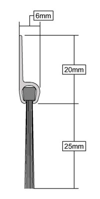 Stormguard Door Draught Brush Strip Excluder 838mm Long PVC Brown, Pack ...