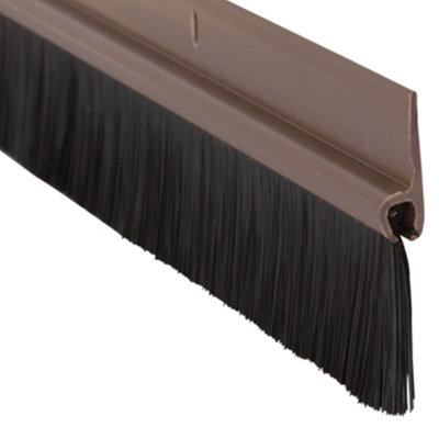 STORMGUARD DRAUGHT EXCLUDER PVC BOTTOM DOOR / GARAGE BRUSH SEAL BROWN 914MM