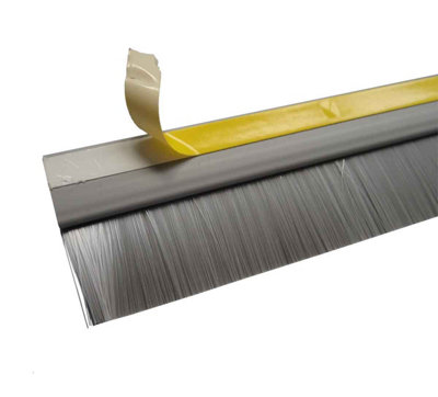 STORMGUARD SELF ADHESIVE DOOR DRAUGHT BRUSH, 1000MM IN GREY