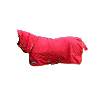 StormX 200 Combo Neck Horse Turnout Rug Red/Dark Red/Yellow (4 6")