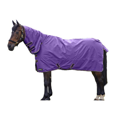 StormX Original Combo Neck Horse Turnout Rug Purple/Dark Purple/Yellow (5)