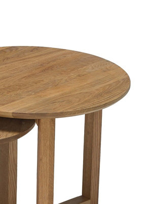 Stow Solid Oak Nest of Tables - Classic Craftsmanship with Space-Saving Design