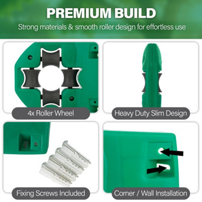 STOWBERRY Garden Hose Pipe Roller Guide Corner and Wall Hose Guide Tool