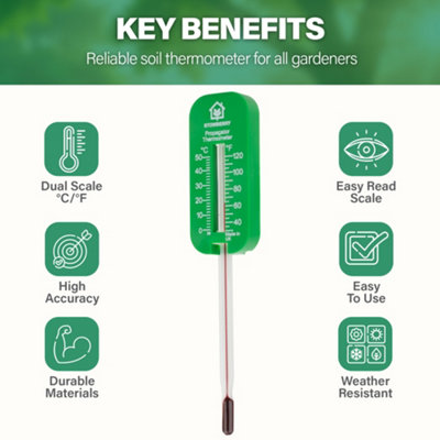 STOWBERRY Soil Thermometer for Measuring Soil Temperature in Gardens ...