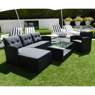 Stowbridge 4 piece corner set Black weave