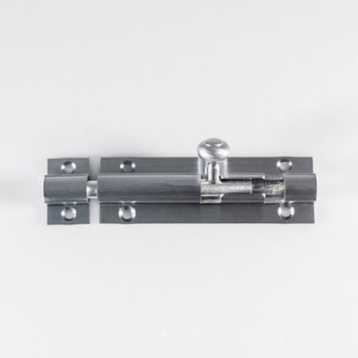 Straight Barrel Surface Mounted Door Bolt Lock 102 x 32mm Satin Chrome ...