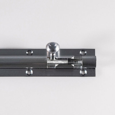 Straight Barrel Surface Mounted Door Bolt Lock 151 x 32mm Satin Chrome