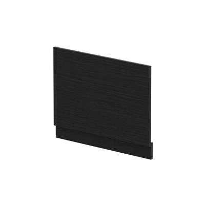 Straight Bath MFC End Panel & Plinth - 750mm - Woodgrain Charcoal Black ...