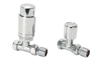 Straight Chrome Plated Thermostatic Radiator Valve Vertical Or ...