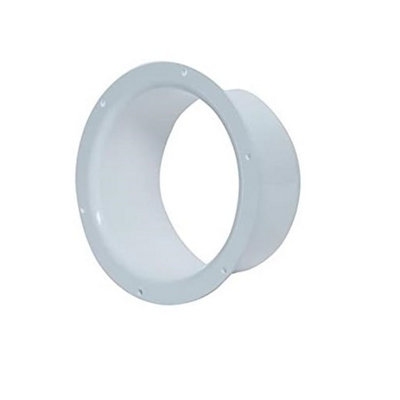 Straight Duct Connector 125mm / 5" Wall Flange, Round PVC Ducting ...