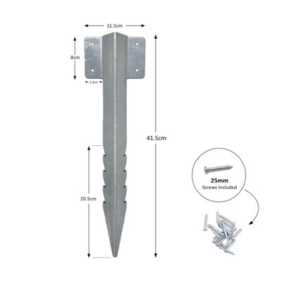 Straight Galvanised Steel Railway Sleeper Brackets - Pack of 10