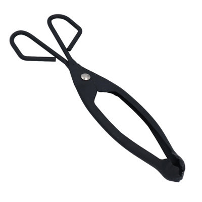 Straight Log Tongs Metal Fireplace Firepit Wood Coal Scissor Grabber ...