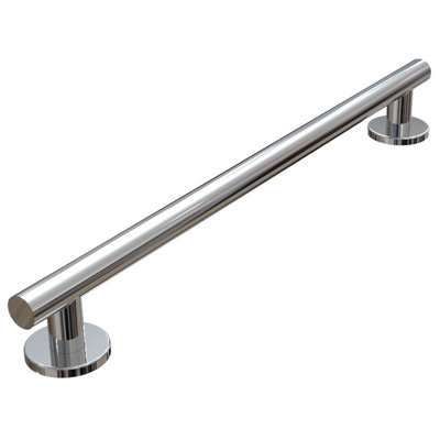 Straight Polished Stainless Steel Grab Rail - 24"/60cm | DIY at B&Q