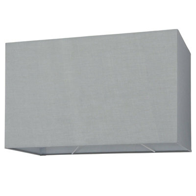 Straight Sided Rectangle Lamp Shade Grey Cotton Fabric 60W E27 or B22 ...