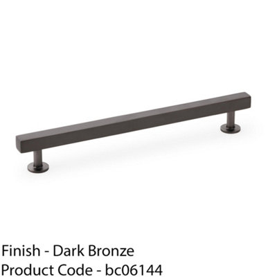 Straight Square Bar Pull Handle - Dark Bronze 192mm Centres SOLID BRASS ...