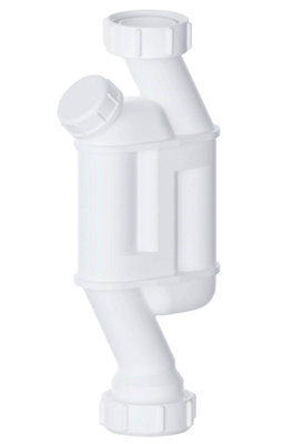 STRAIGHT THROUGH TRAP - 32MM PEDESTAL TRAP 1.1/4" WITH CLEANING EYE FOR ...