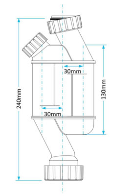 Straight Through Trap - 32mm Pedestal Trap 1.1/4" with Cleaning Eye for ...
