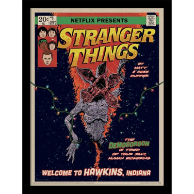 Stranger Things 2 Comic Framed Poster Multicoloured (40cm x 30cm)