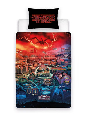 Stranger Things Town Single Duvet Cover and Pillowcase Set