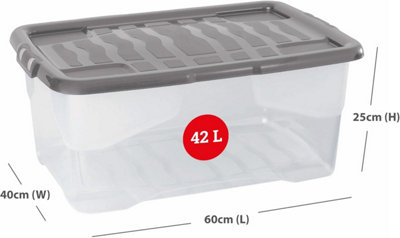 Strata 42 Litres Curve Plastic Stackable Storage Box & Lid/ Free Next ...