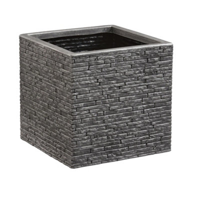 Strata Square Slate Planter Ash (One Size)